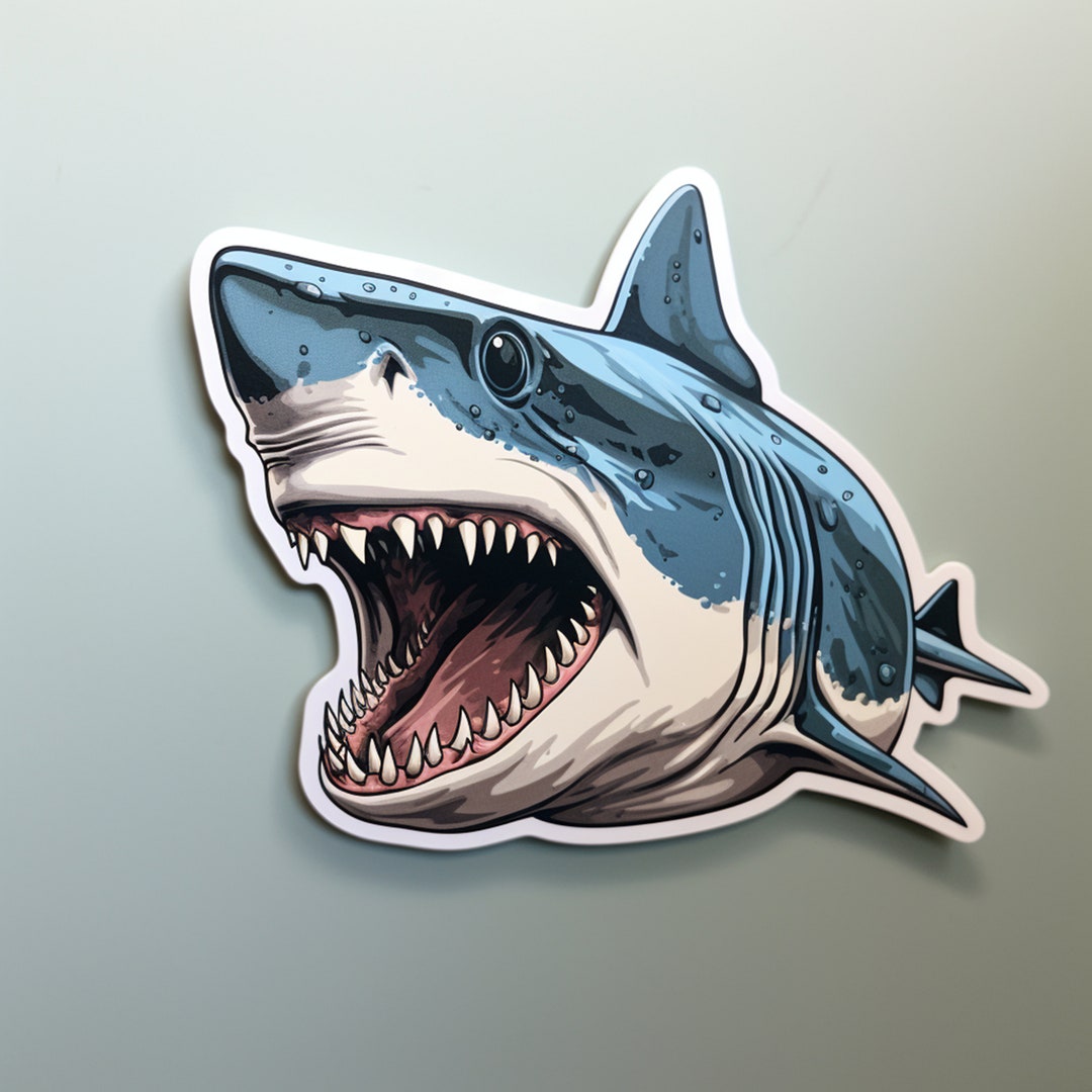 Great White Shark Die-cut Vinyl Sticker - Perfect for Gifts ...