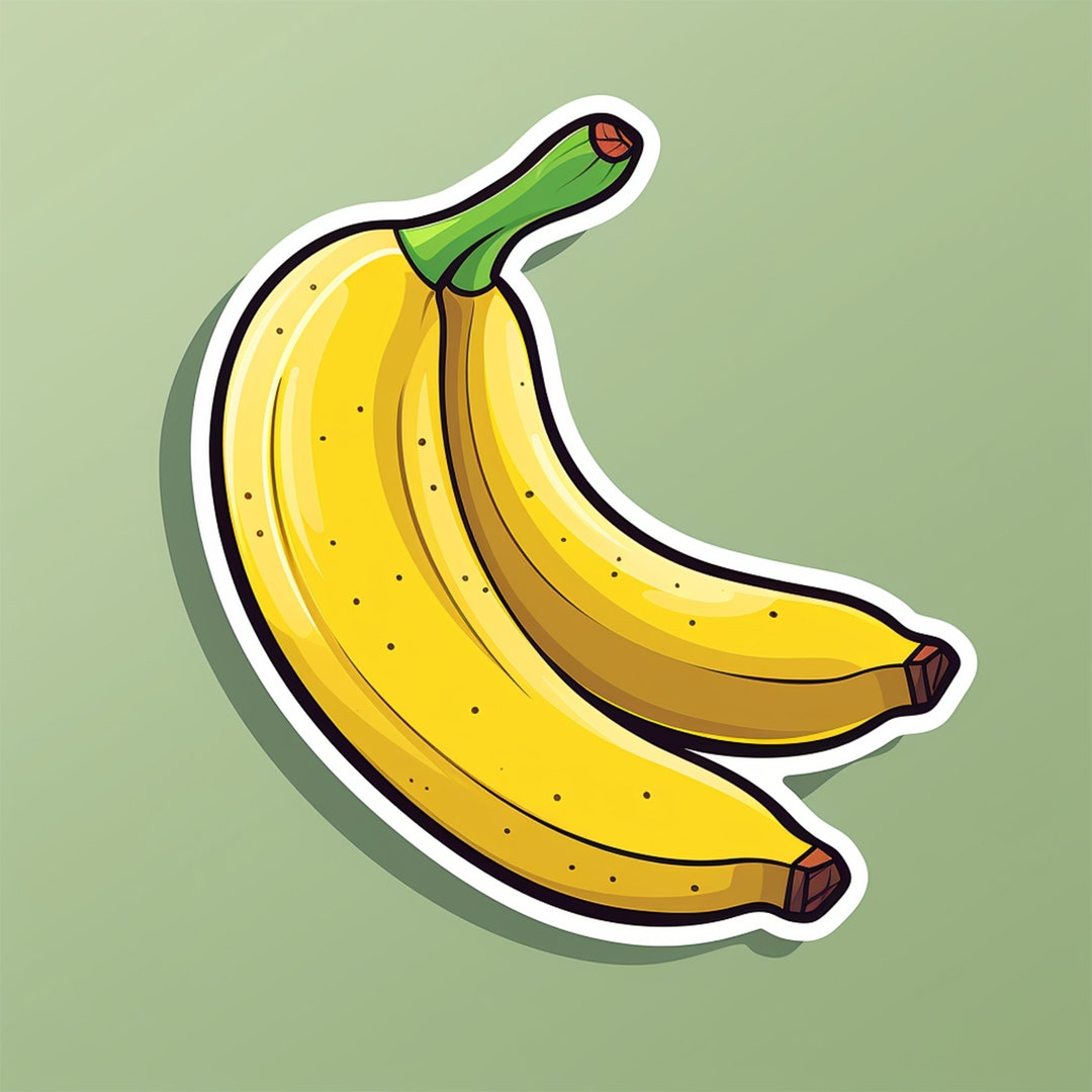 Kiss-cut Sticker: Two Perfectly Ripe Organic Bananas Sticker - Etsy