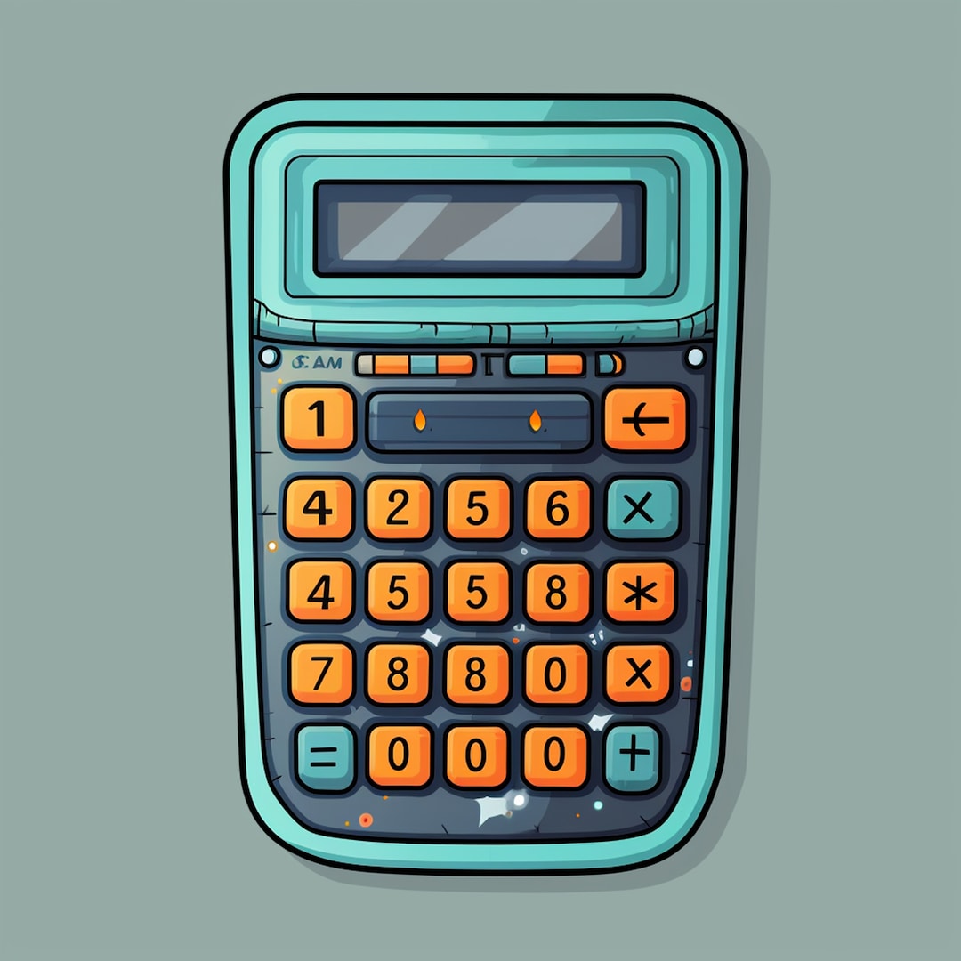 Die Cut Stickers: Cool Blue Calculator Sticker - Etsy