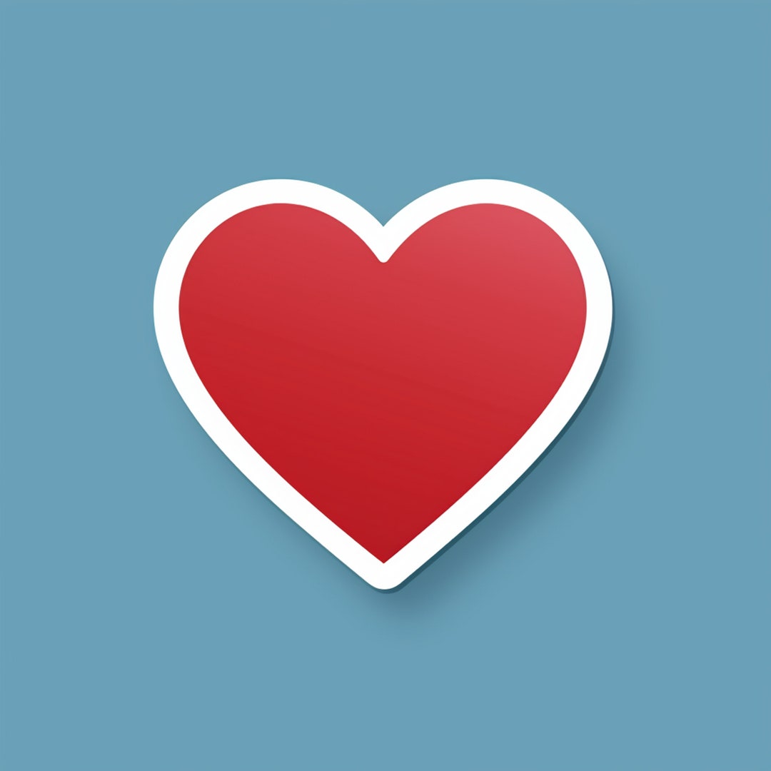 Perfect Red Heart - Die Cut Sticker - Etsy