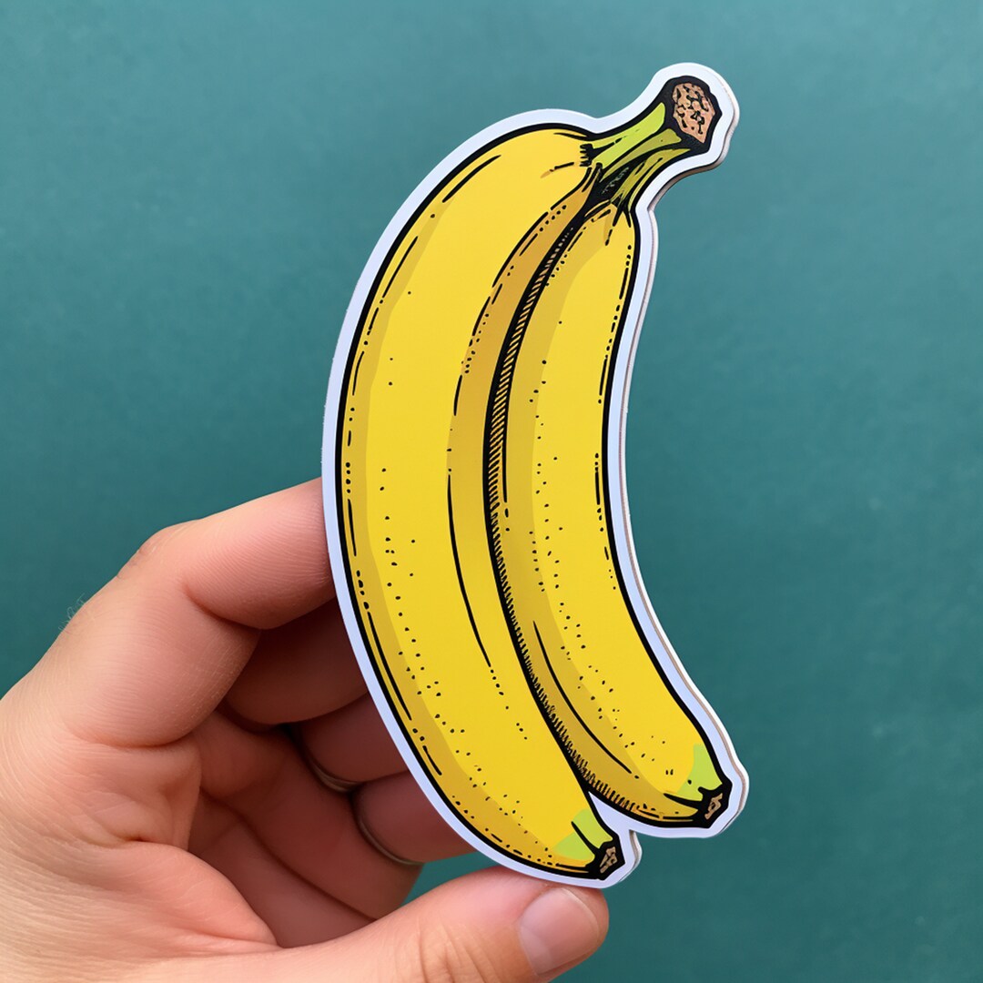 Kiss-cut Sticker: Two Perfectly Ripe Bananas Sticker - Etsy