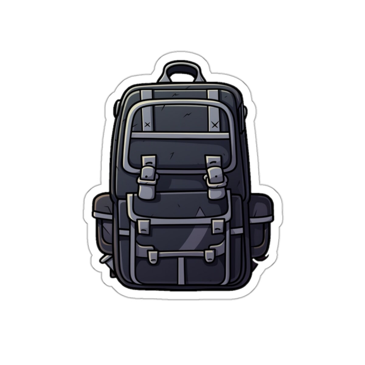 Die Cut Stickers: Rugged Black and Grey Backpack Sticker - Etsy