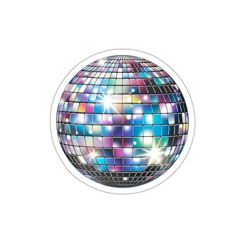 Kiss-cut Sticker: Groovy Colorful Disco Ball Sticker - Etsy