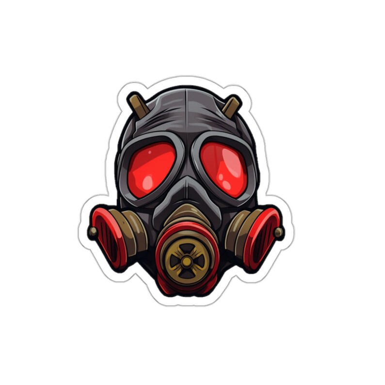 Black, Red, and Tan Gas Mask Die Cut Sticker - Etsy