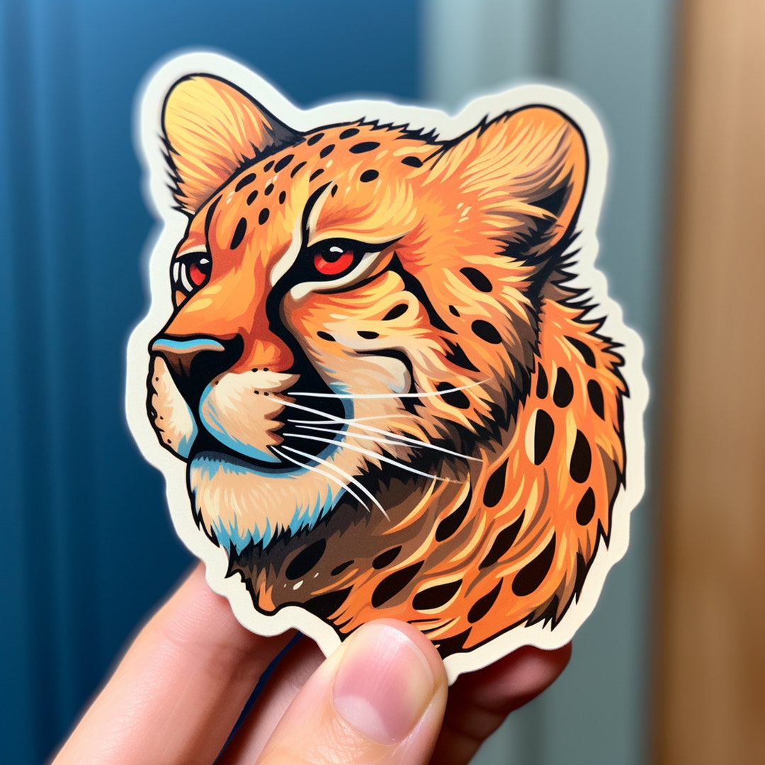 Die Cut Stickers: Stoic Cheetah Sticker - Etsy