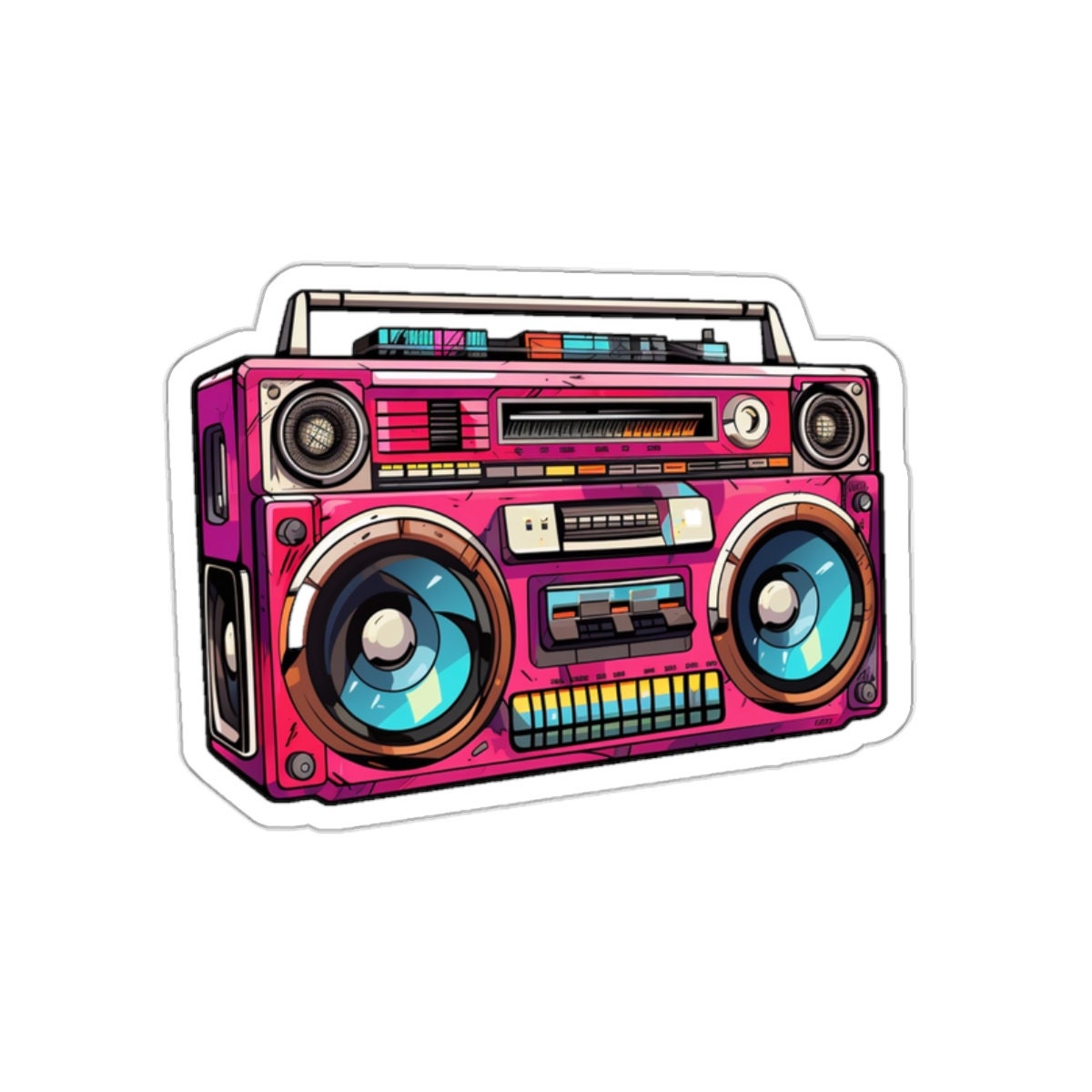 Colorful Boombox - Die Cut Sticker - Etsy