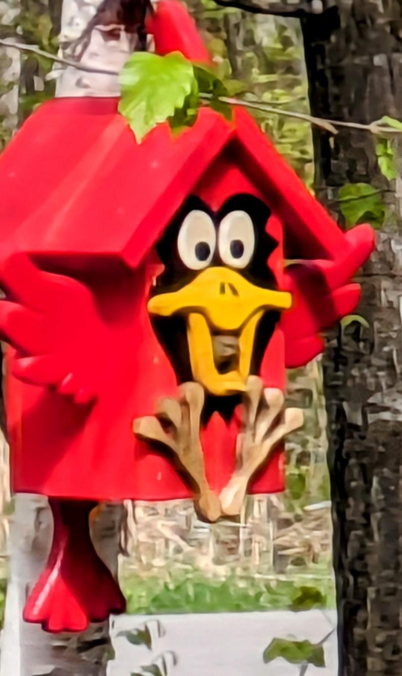 Whimsical Birdhouse Cardinal - Etsy