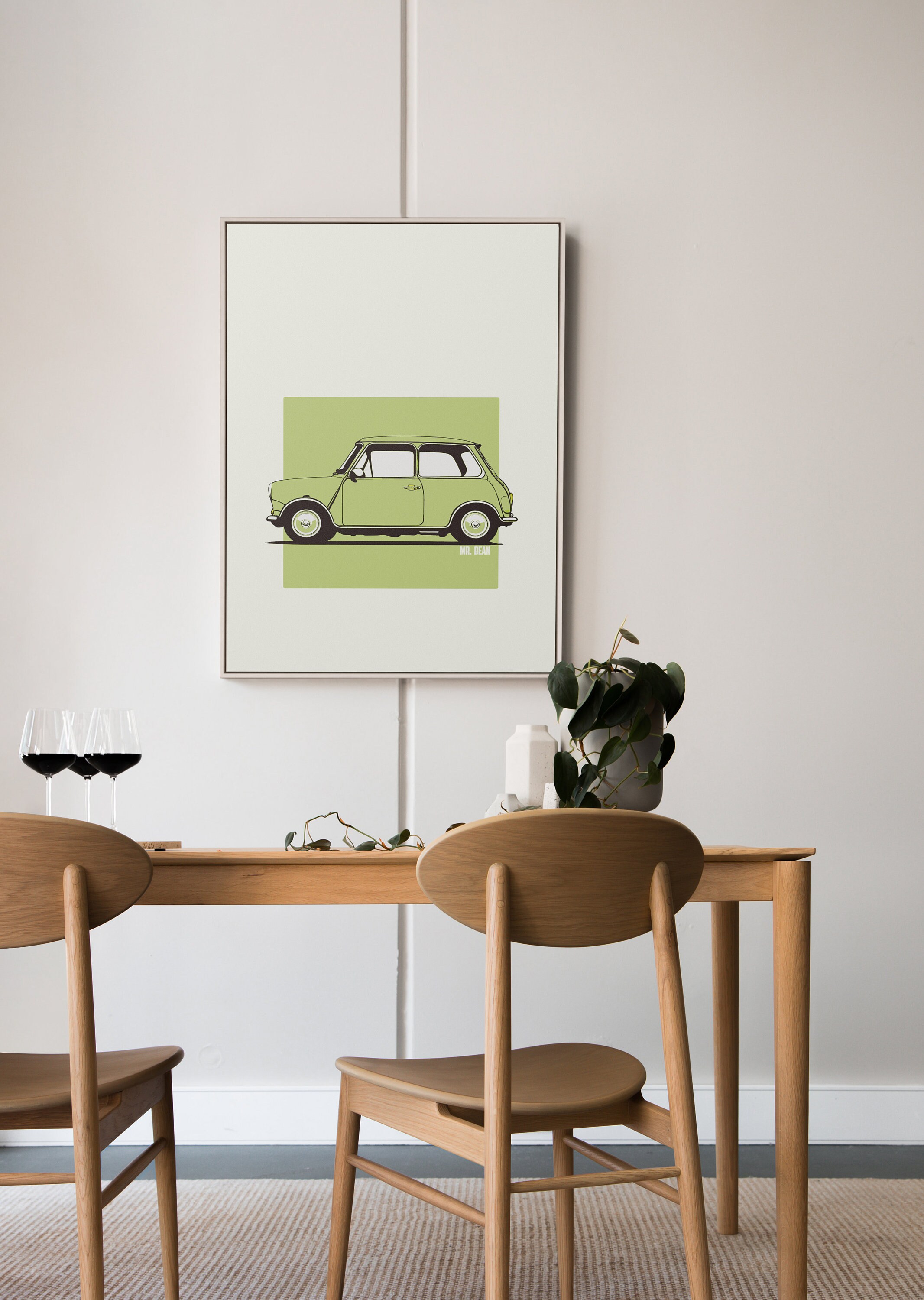 Mr. Bean Mini Cooper Poster Vector Art Print - Etsy