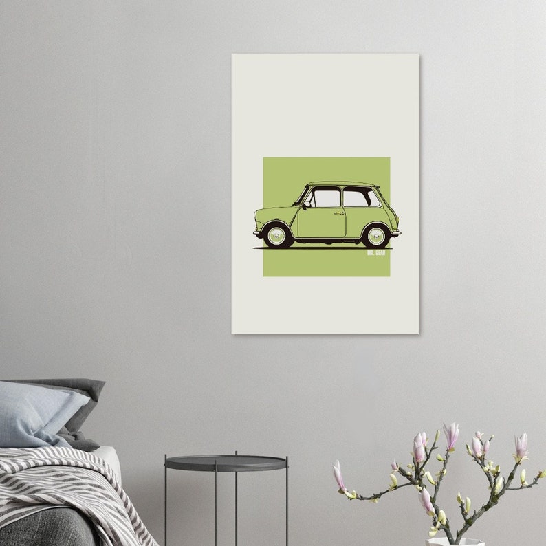 Mr. Bean Mini Cooper Poster Vector Art Print - Etsy