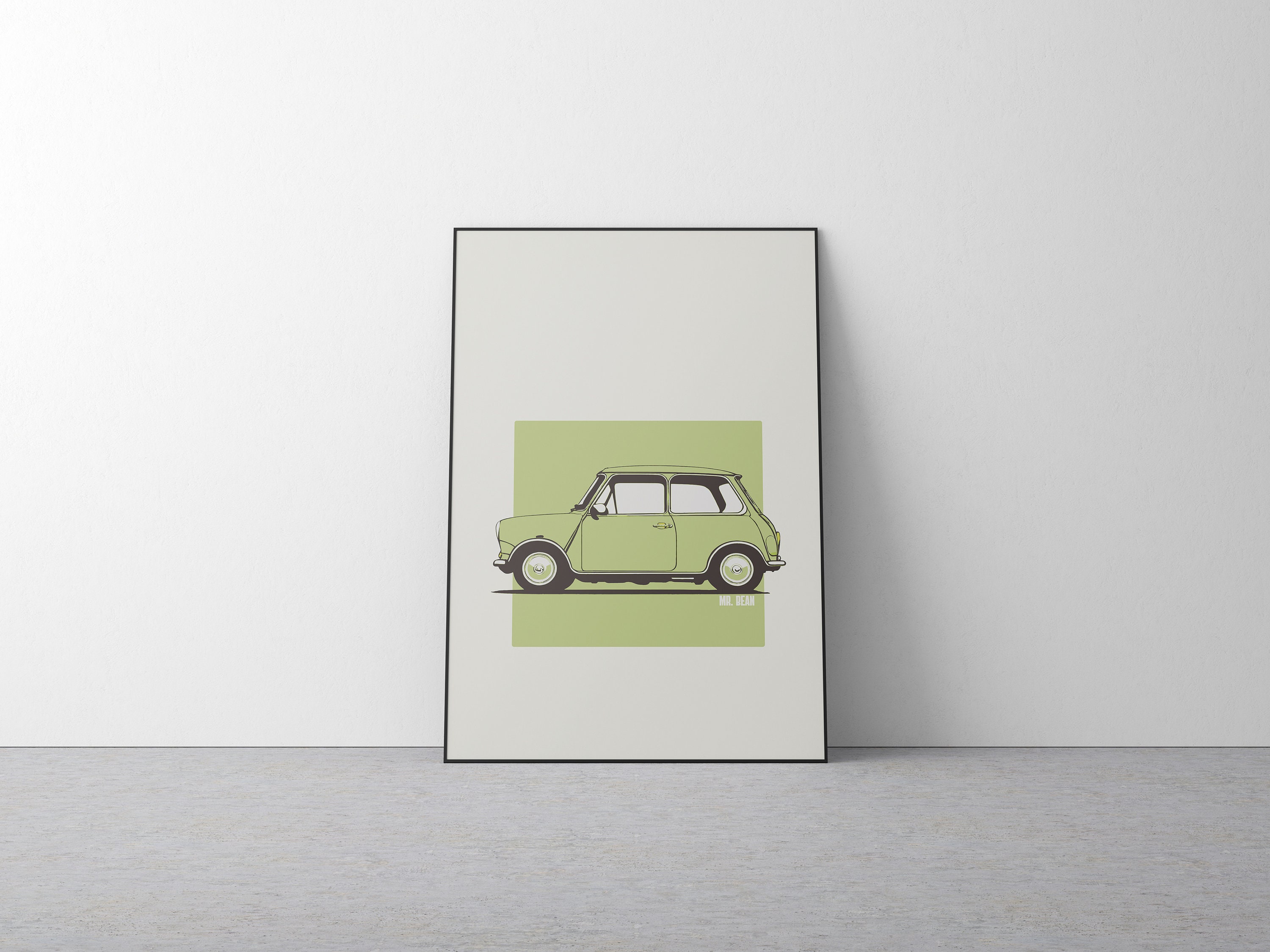 Mr. Bean Mini Cooper Poster | Vector Art Print - Etsy