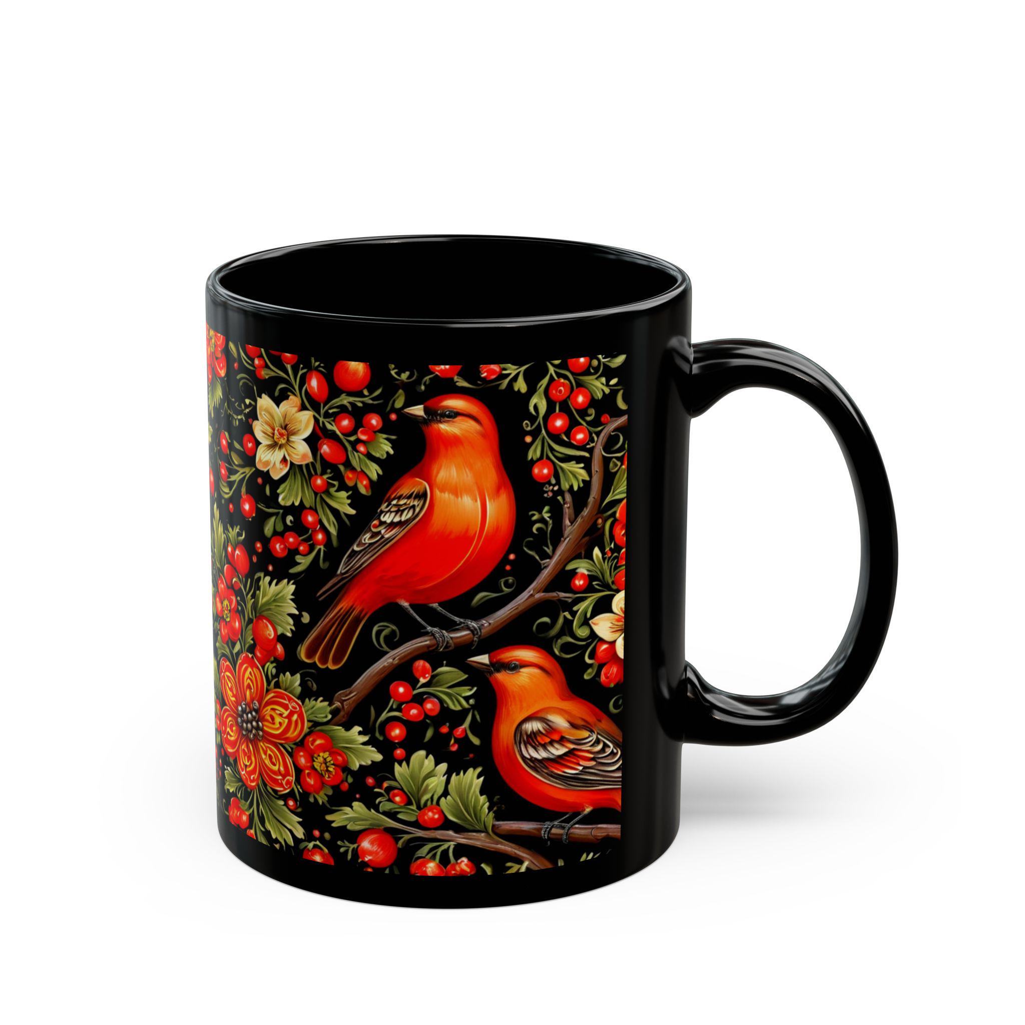 Russian Folk Art Vintage Khokhloma Mug, Russian Mom Gift, Russian Dad ...
