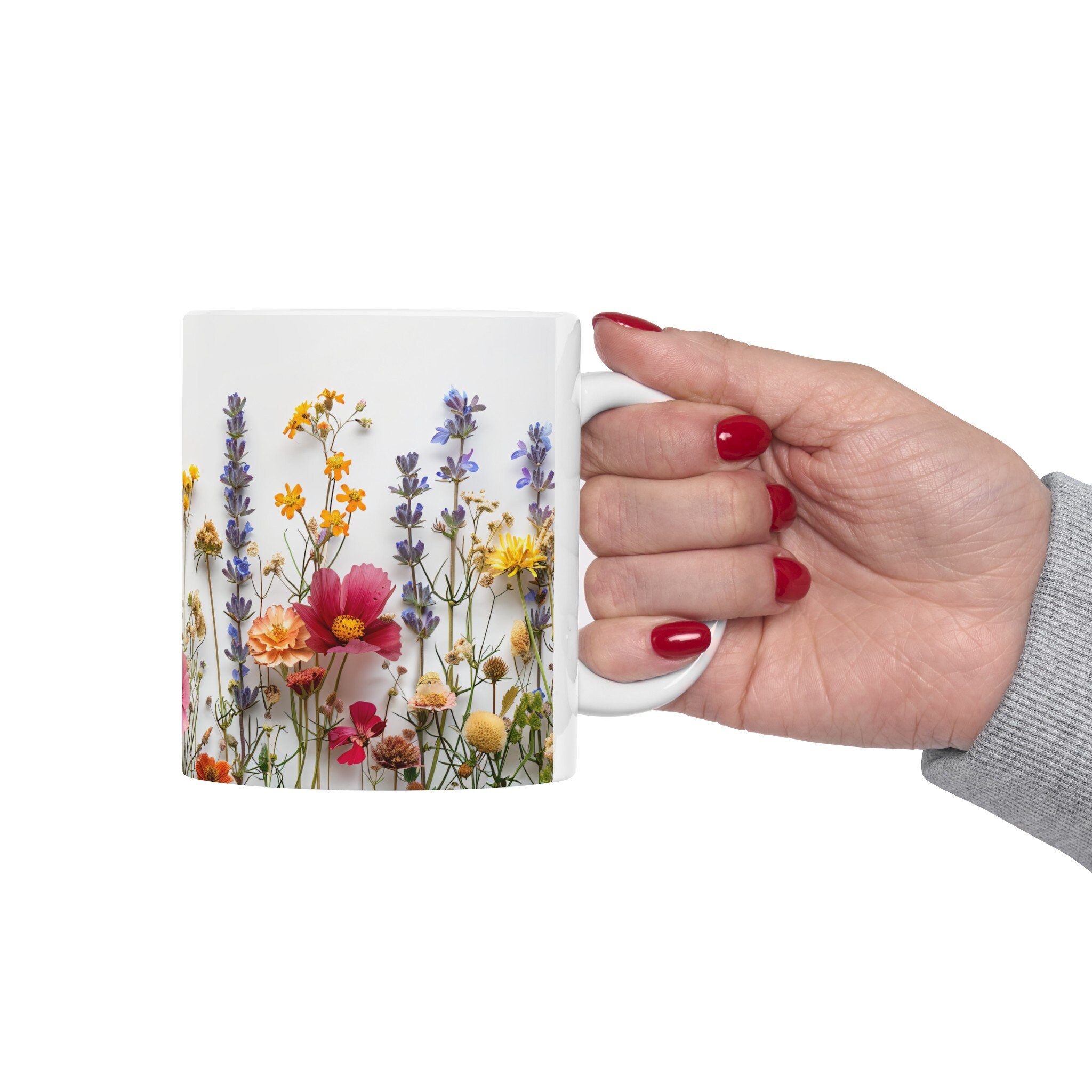 Cottagecore Flowers Mug, Boho Pressed Wildflowers Coffee Mug, Flower ...