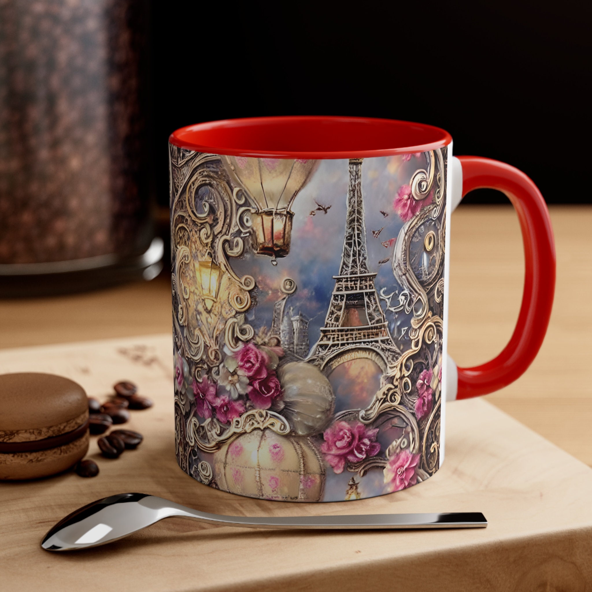 Vintage Paris Coffee Cup, Paris Mug, Boho Eiffel Tower Mug, French ...