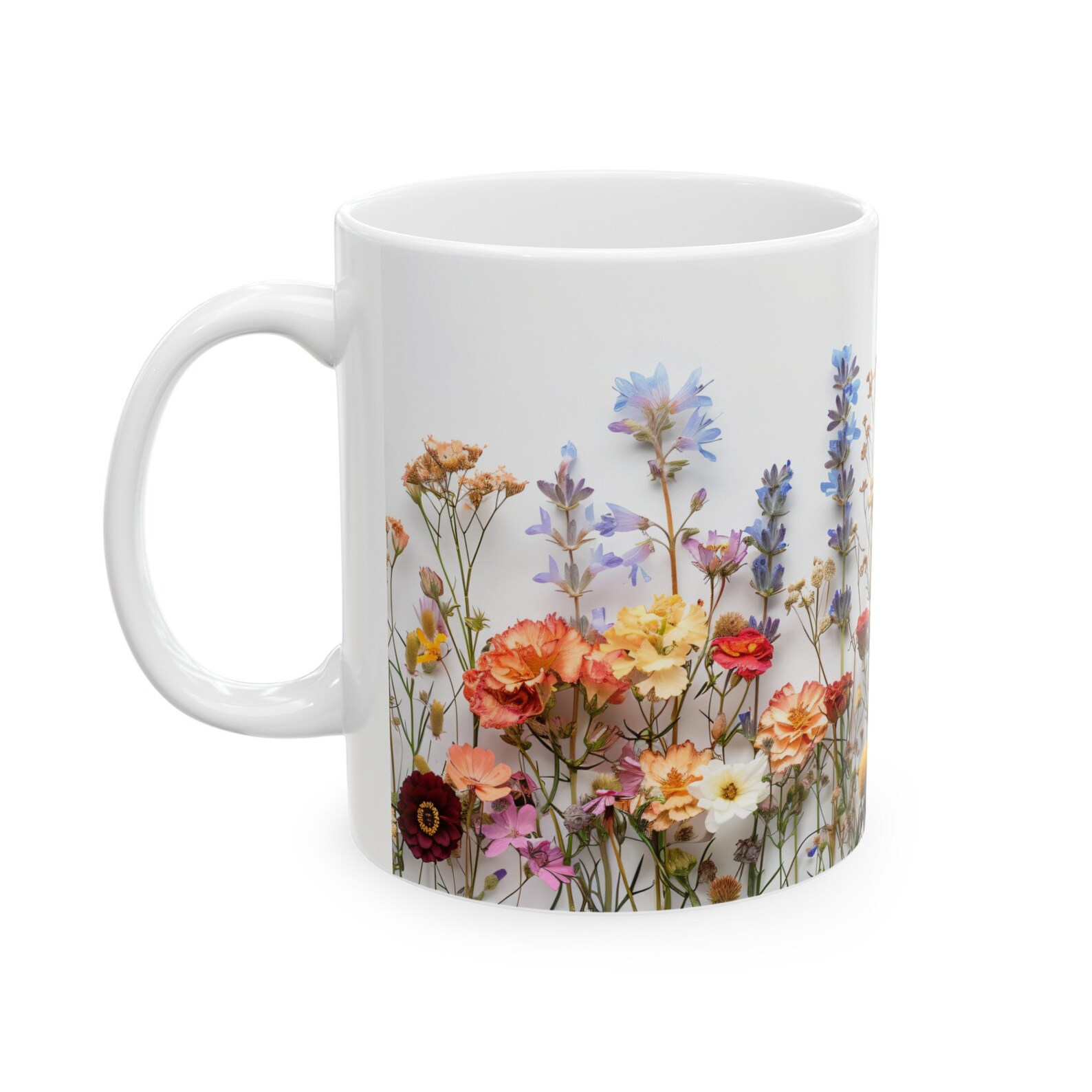 Cottagecore Flowers Mug, Boho Pressed Wildflowers Coffee Mug, Flower ...