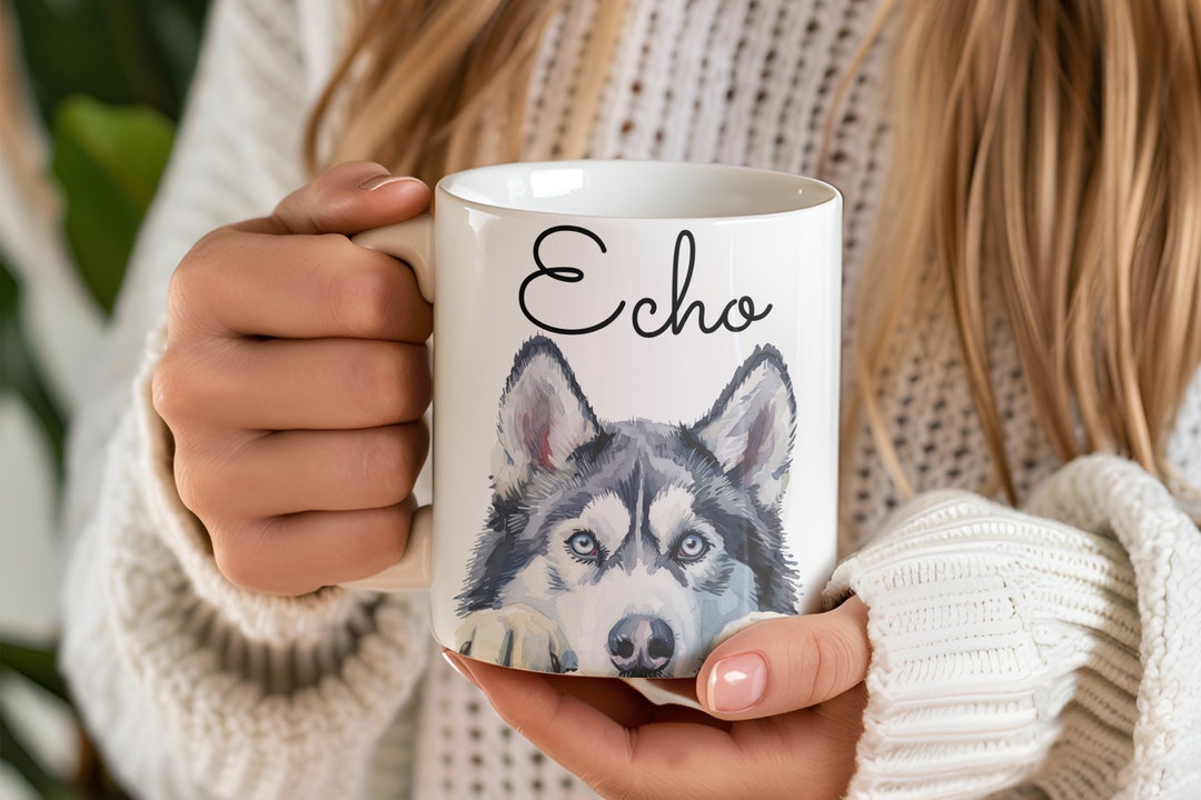 Personalized Siberian Husky Mug: Custom Watercolor Dog Coffee Tea Gift ...