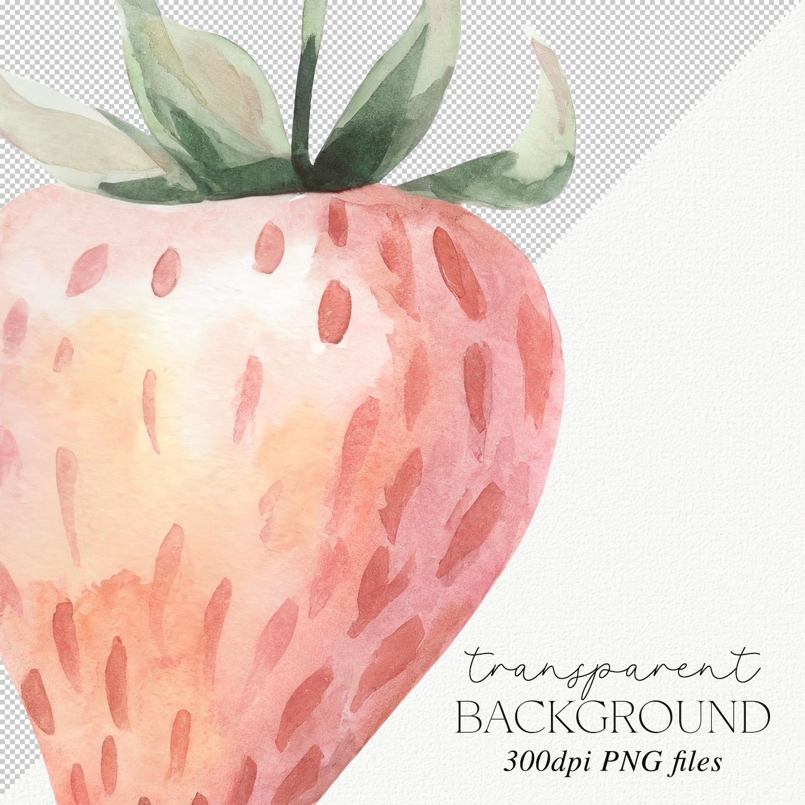 Strawberries Clipart Pack, Watercolor Strawberry Clip Art, Pink ...