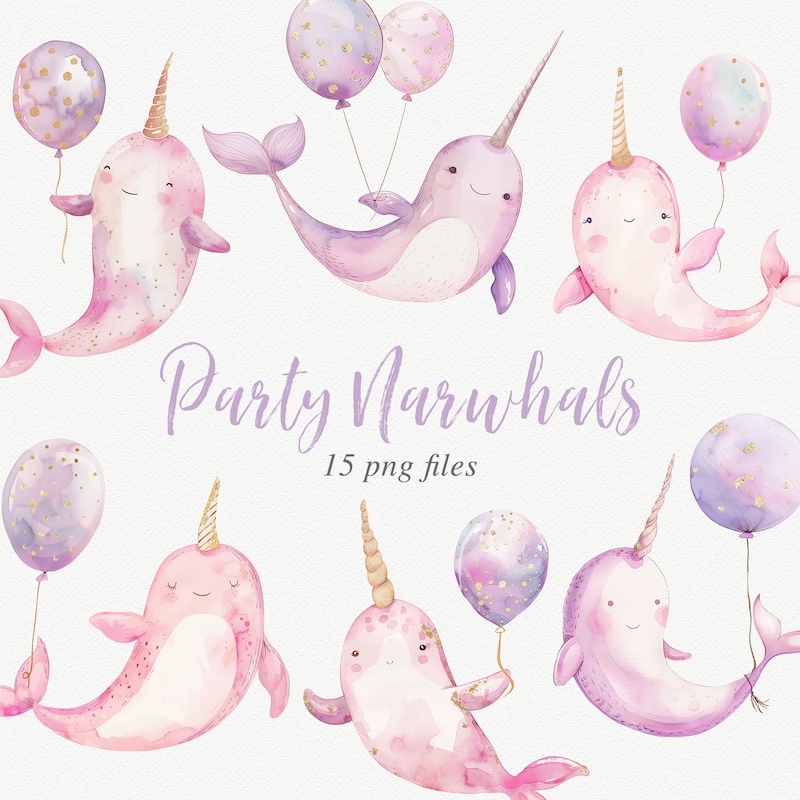 Narwhal Clip Art - Etsy