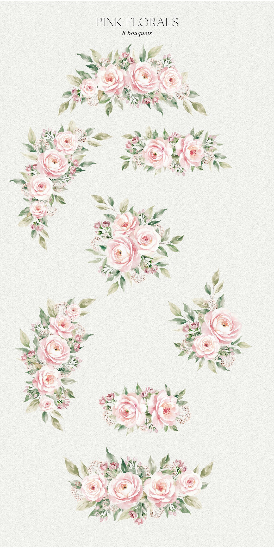 Pink Flower Clipart, Pink Floral Bouquet Graphics, Peony Bouquets Clip ...