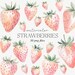 Strawberries Clipart Pack, Watercolor Strawberry Clip Art, Pink ...