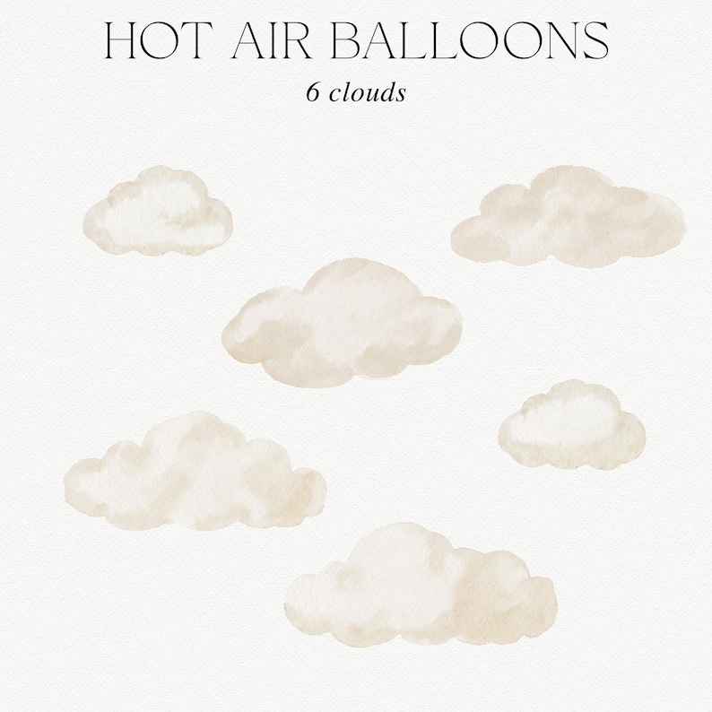 Blue Hot Air Balloon Clipart: Baby Shower Graphics (digital Download ...