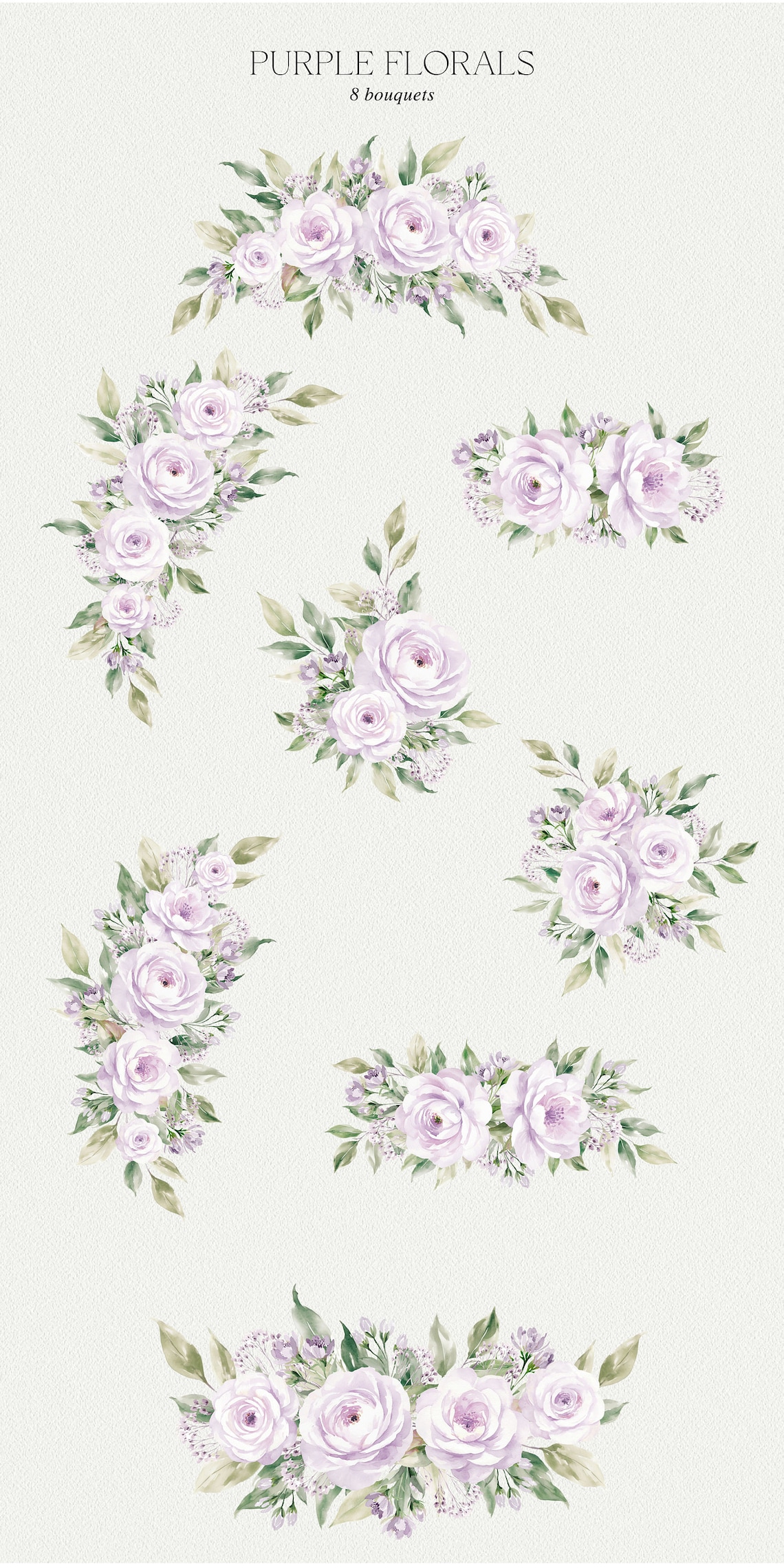 Purple Floral Bouquet Clipart: Wedding Flower Graphics (PNG) - Etsy