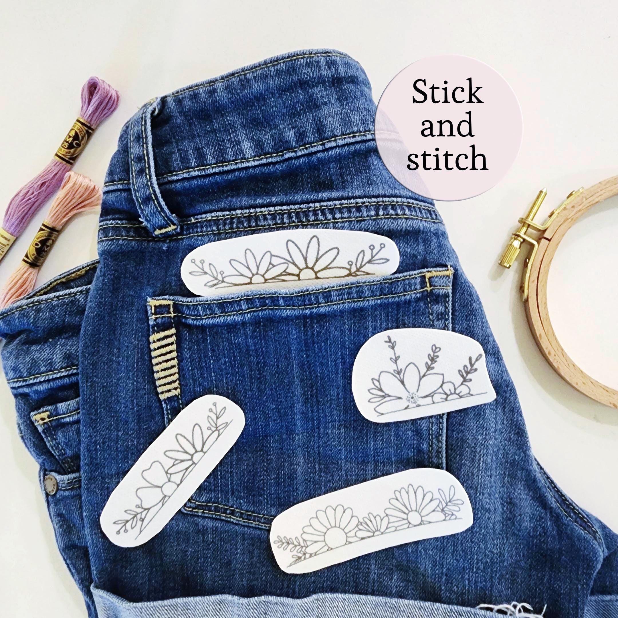Embroidery Flower Pockets Full Sheet Stick and Stitch Transfer Paper ...