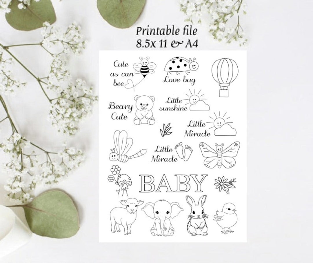 Printable Stick and Stitch Nursery Baby Hand Embroidery Print and ...
