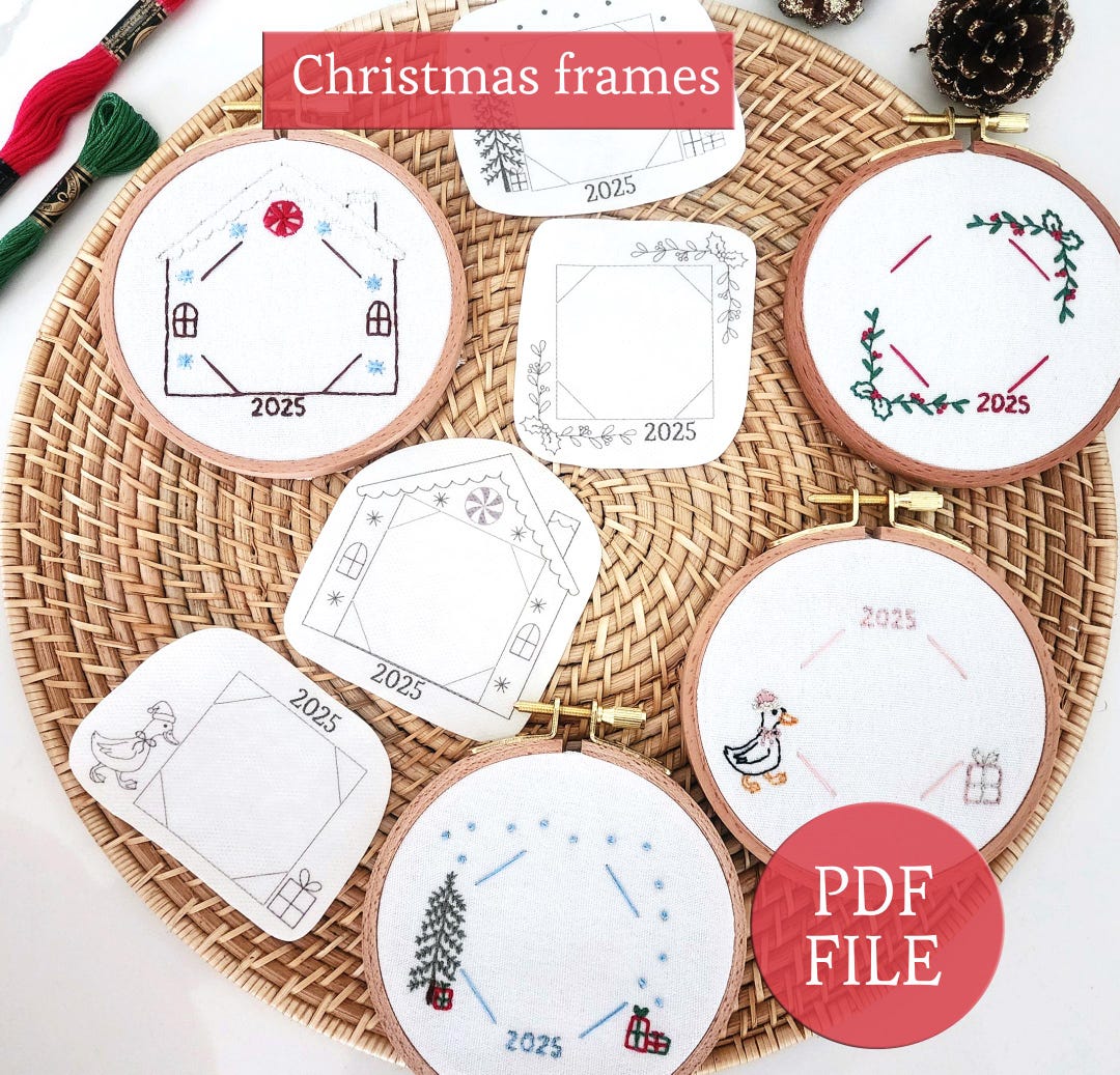 PDF Christmas Photo Embroidery Frame Pattern Dissolve Hand Embroidery ...