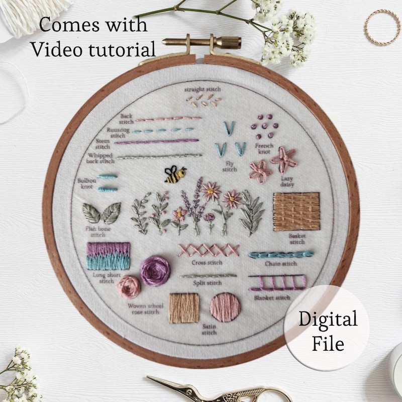 Embroidery Print Template - Etsy