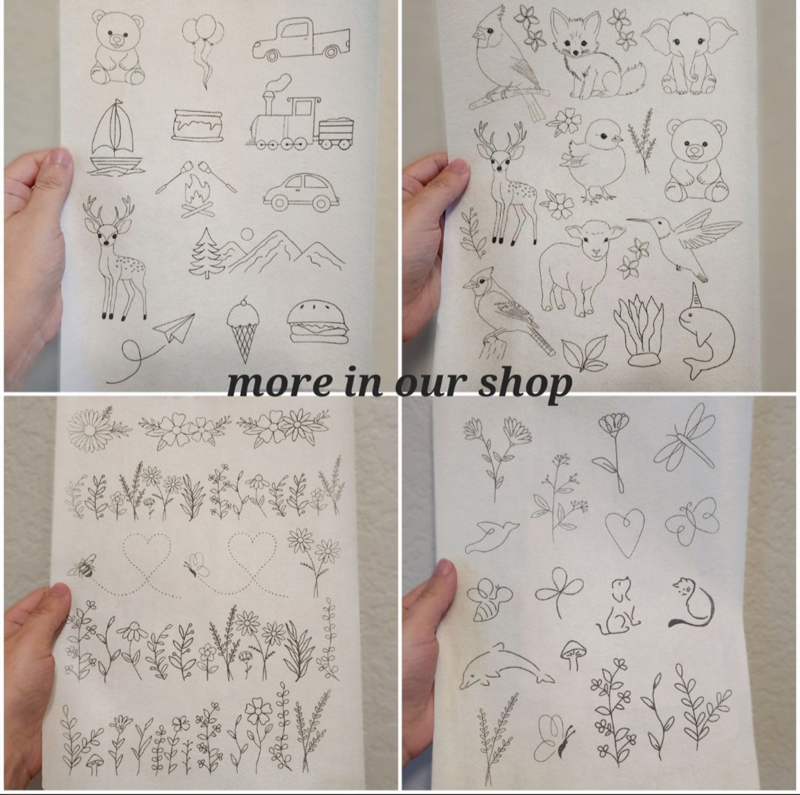 Mini Flower Variety Embroidery Full Sheet,stick and Stitch Transfer ...