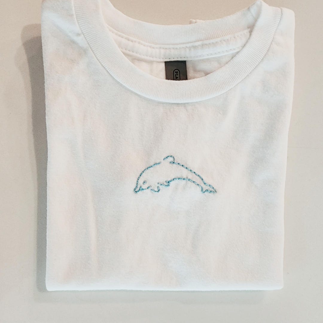 Hand Embroidered Dolphin Gift for Girl Custom Clothing for Child Hand ...