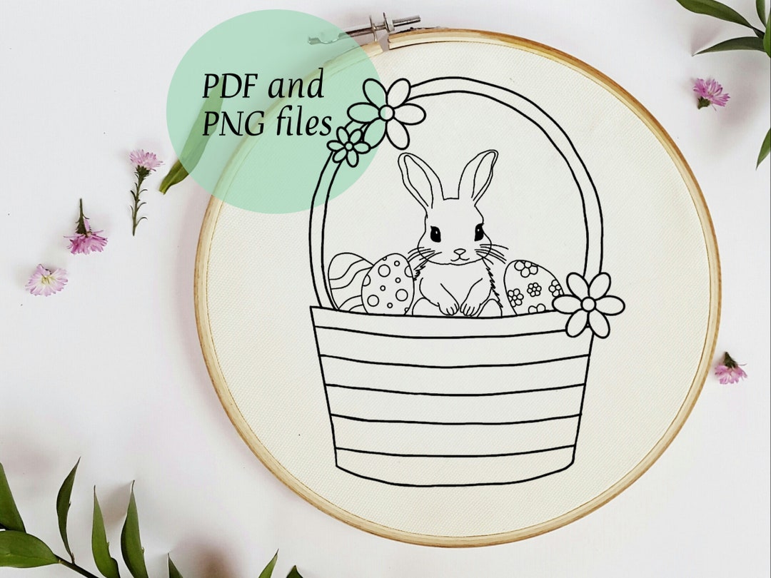 Printable File for Hand Embroidery Pdf Easter Embroidery Pattern Print ...