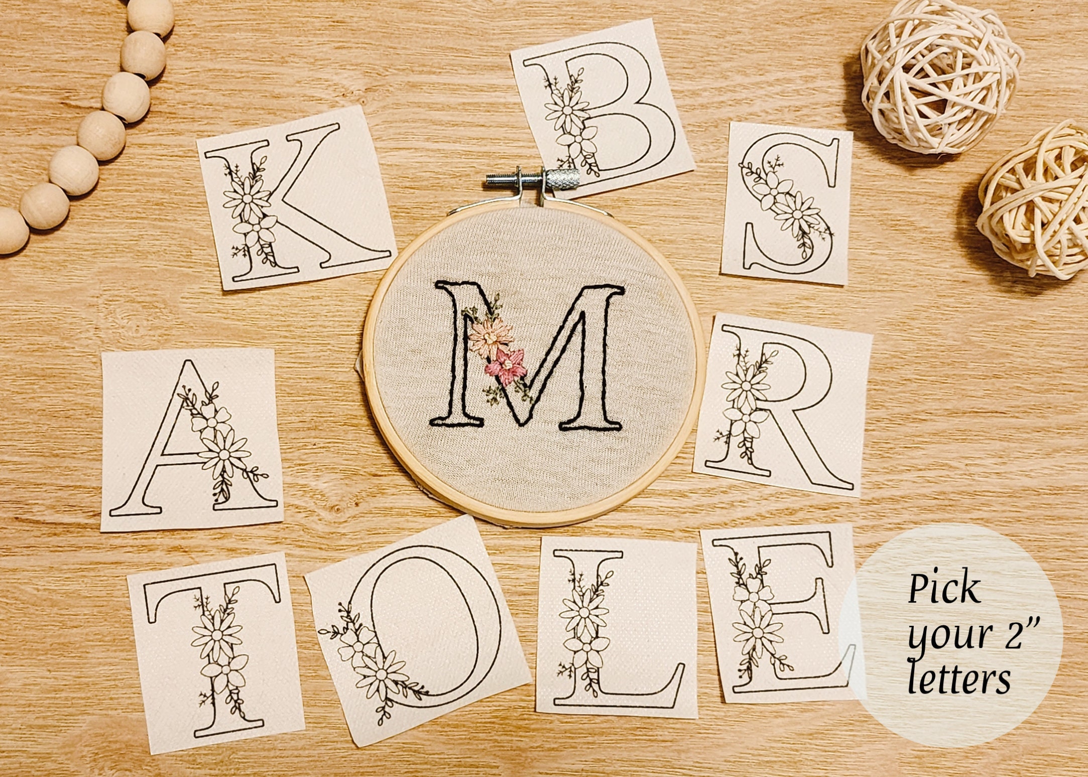 Stick and Stitch Alphabet Embroidery Peel and Stick Letters Embroidery ...