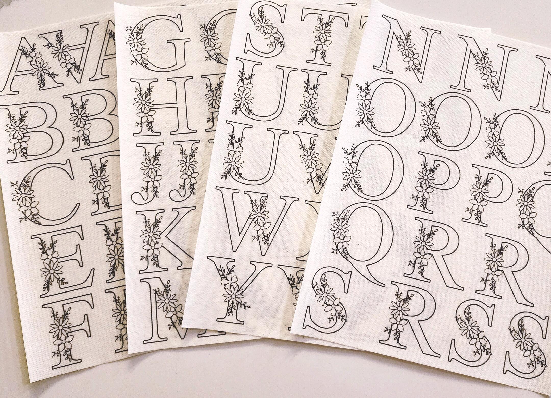Stick and Stitch Alphabet Embroidery Peel and Stick Letter Hand ...