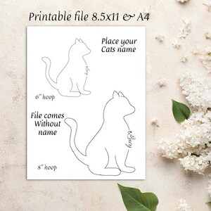 PDF Embroidery Pattern Dissolve Custom Cat Hand Embroidery Print and ...