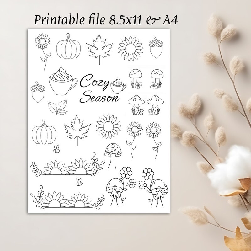 Fall Embroidery Pattern - Etsy
