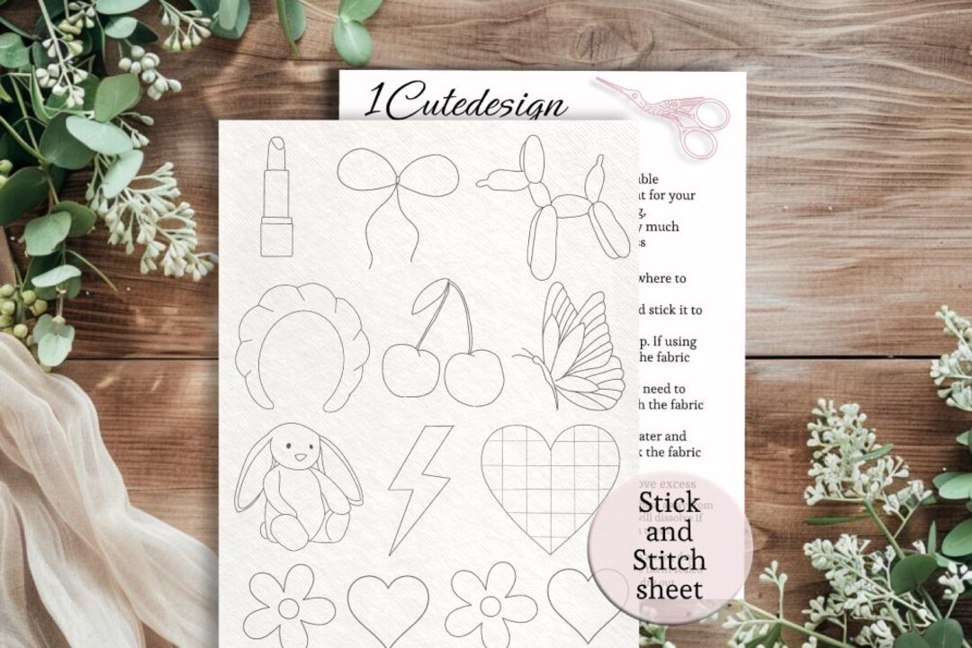 Preppy, Trendy Embroidery, Stick and Stitch Transfer Paper, Washaway ...