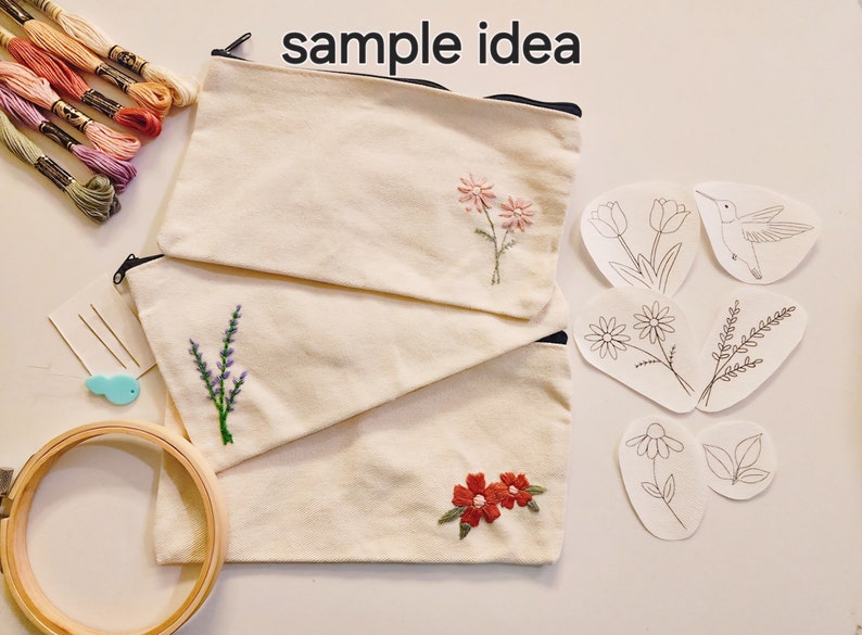 Mushrooms and Floral Embroidery Sheet,stick and Stitch Transfer Paper ...