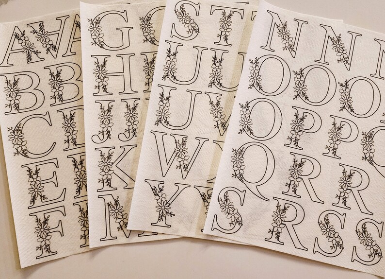Stick and Stitch Alphabet Embroidery Peel and Stick Letters Embroidery ...