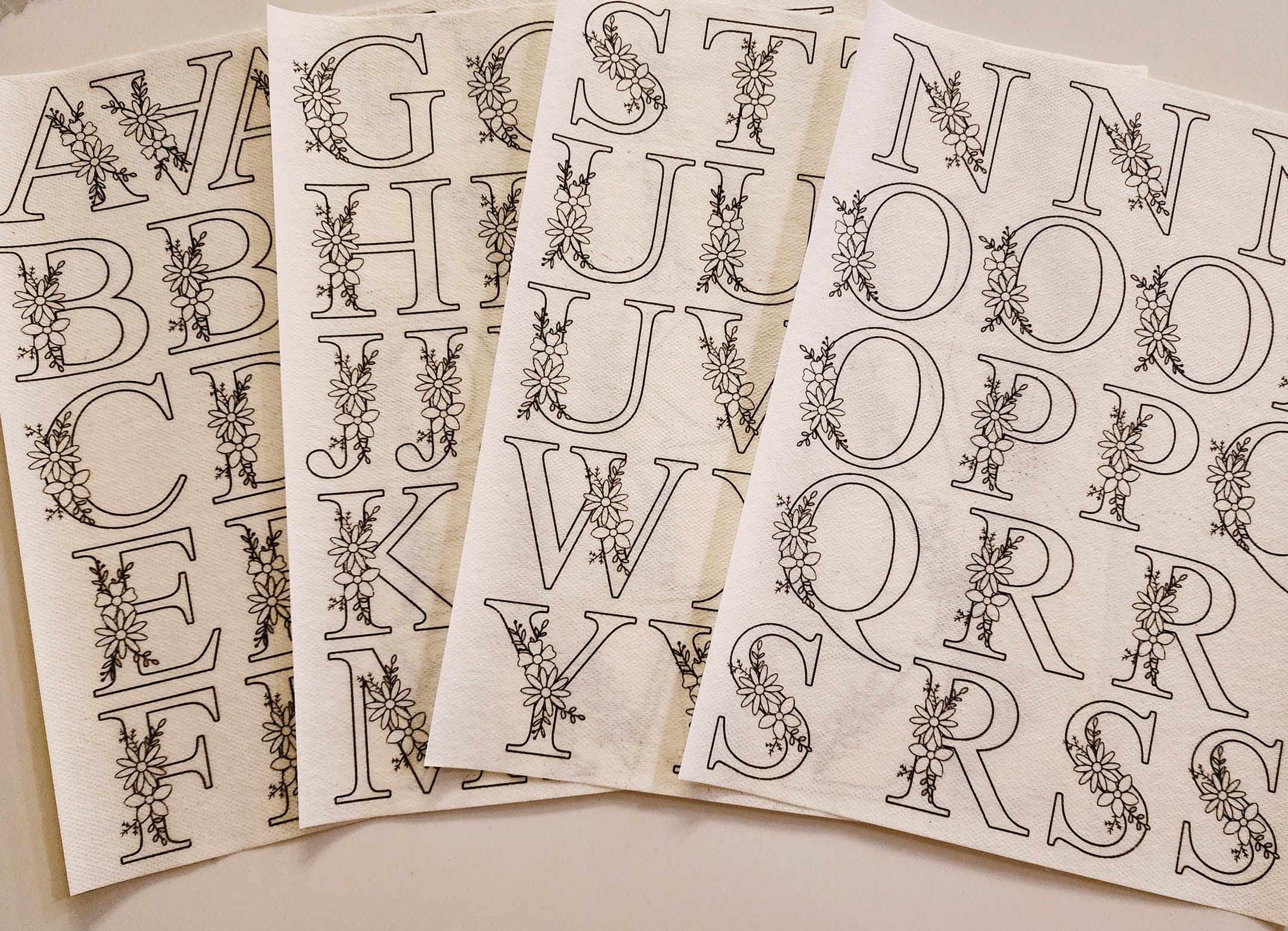 Stick and Stitch Alphabet Embroidery Peel and Stick Letters Embroidery ...