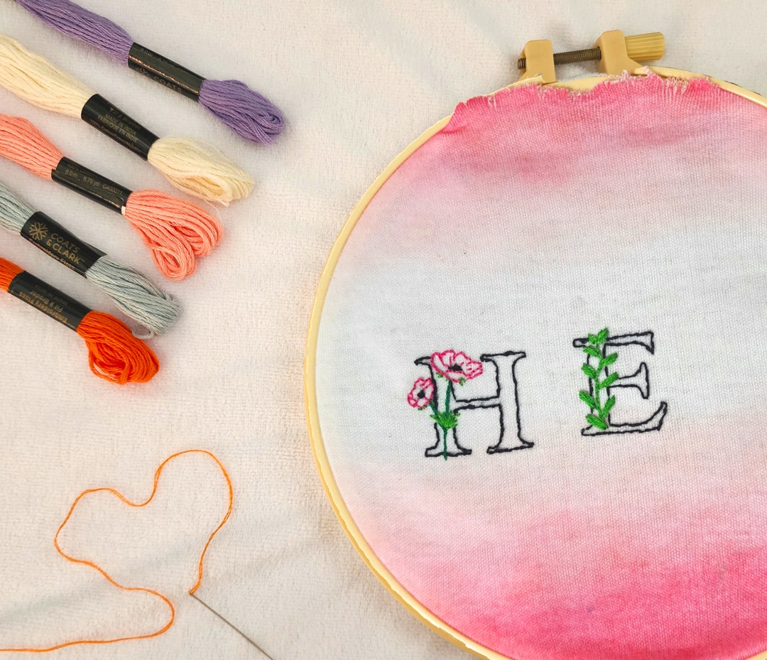 Alphabet Custom Name Embroidery Peel and Stick Alphabet Stickers Easy ...