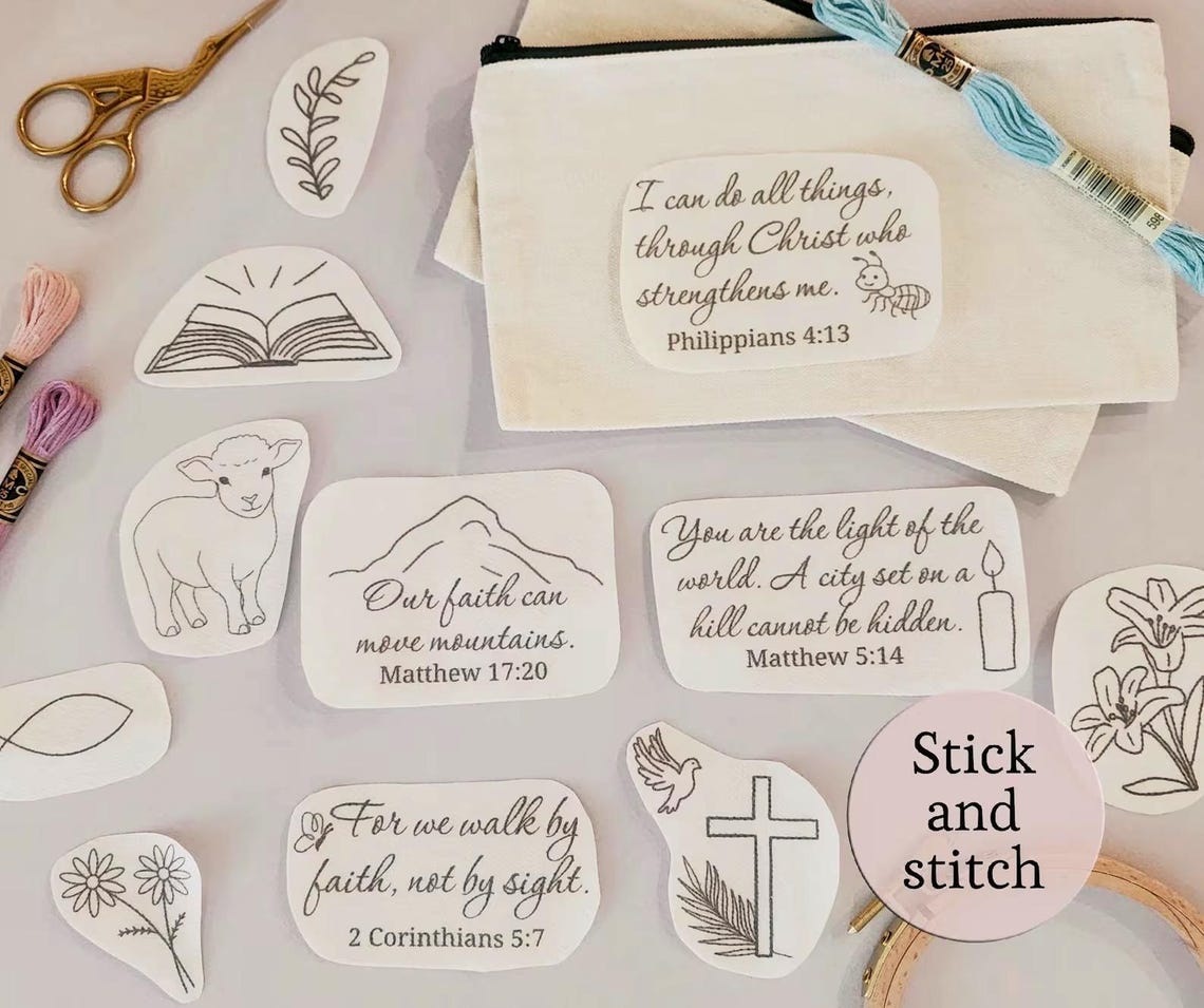 Christian Embroidery Pattern Dissolve Pattern Hand Embroidery Stick and ...