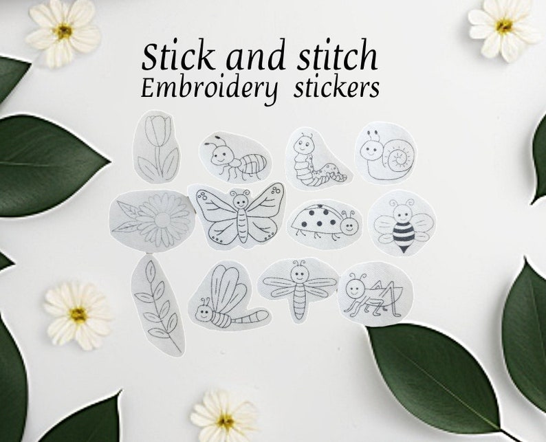 Spring Insects Embroidery Pattern, Stick and Stitch Transfer Paper ...