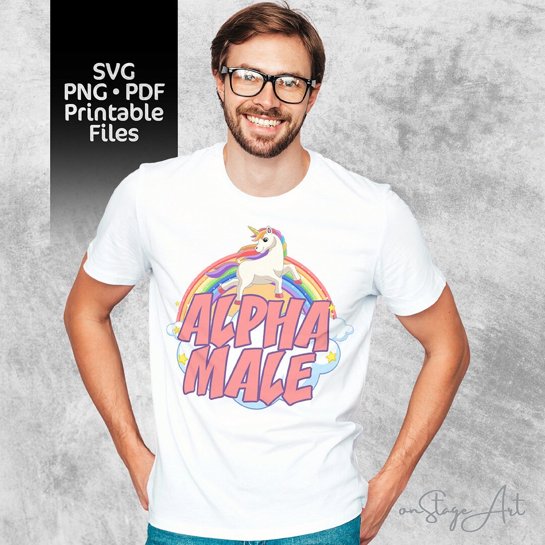 Ironic Alpha Male Unicorn Rainbow, SVG PNG Digital Download Funny ...