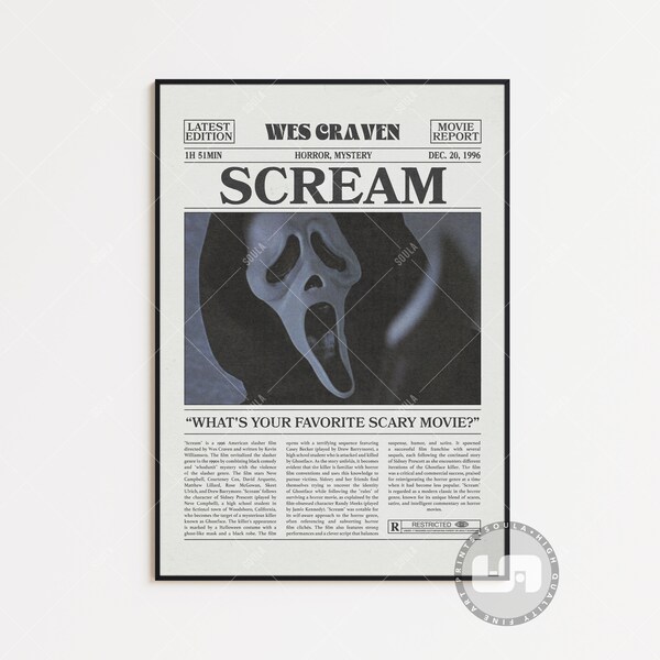 Scream Movie Newspaper Poster - Etsy