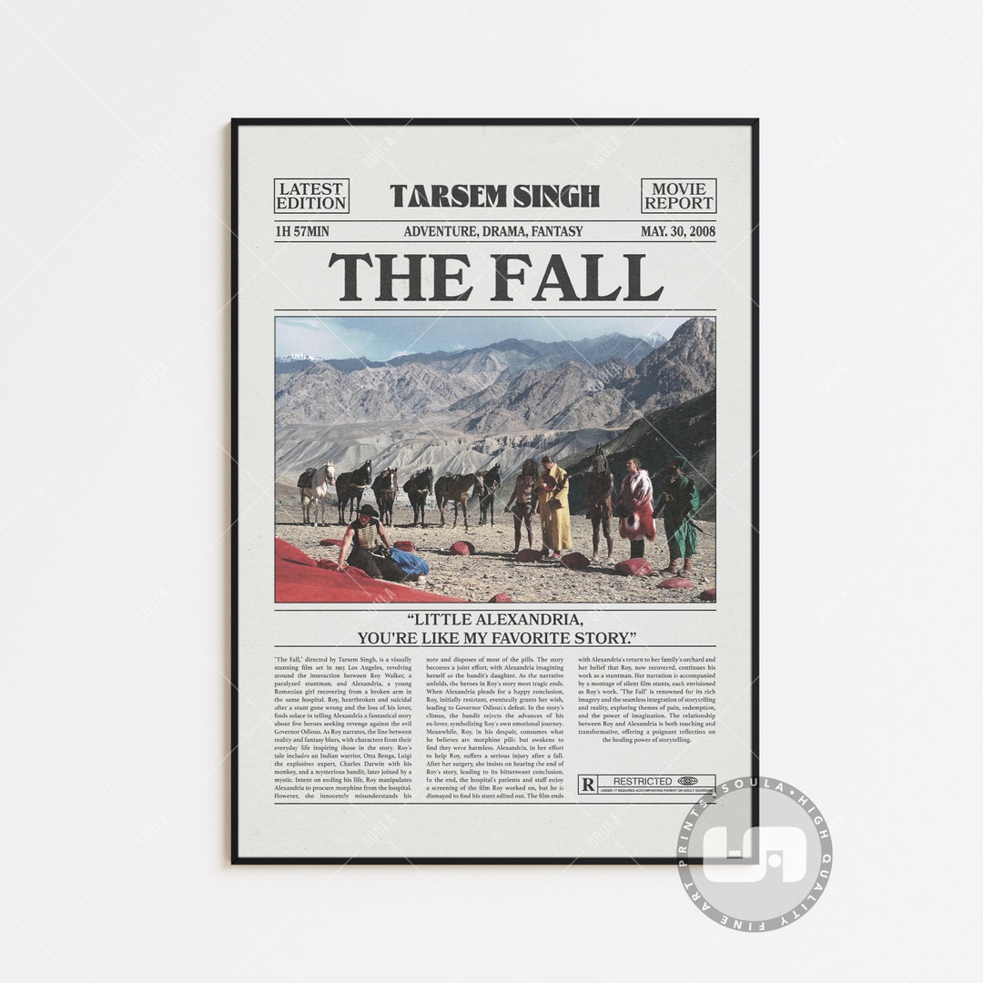 The Fall Poster, Tarsem Singh, Movie Poster, Retro Newspaper, Black ...