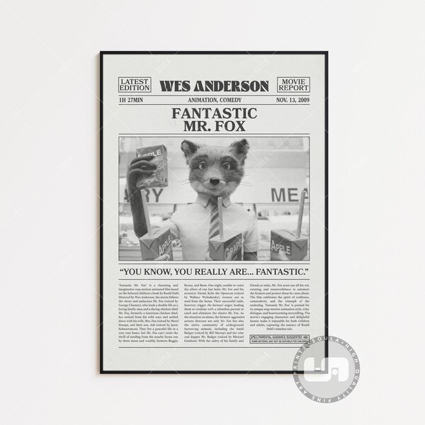 Mr Fox Poster - Etsy