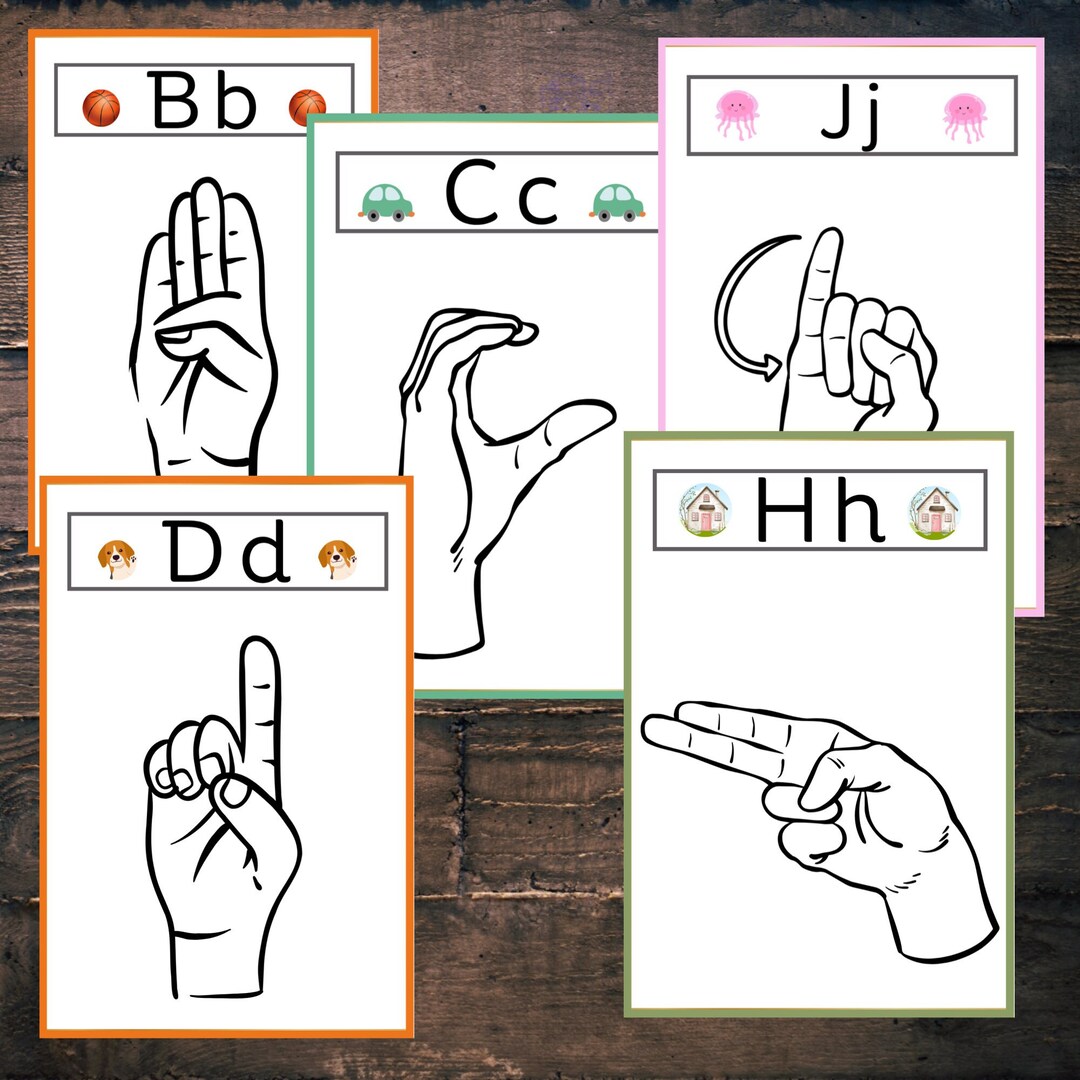 ASL ABC Flashcards (4” X 6”) Digital Download - Etsy