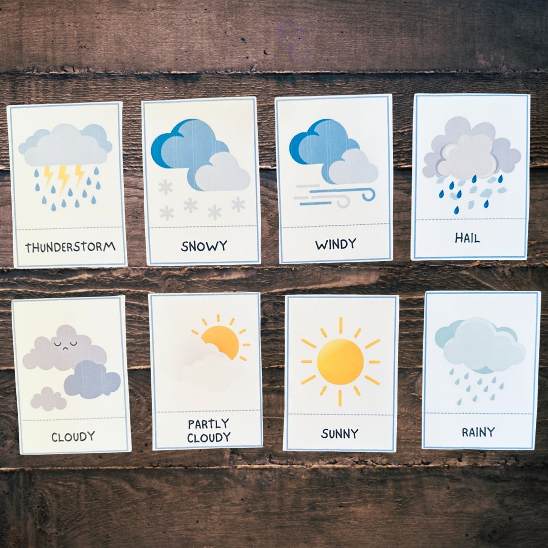 Weather Flashcards | Digital Download | Morning Work | Preschool ...