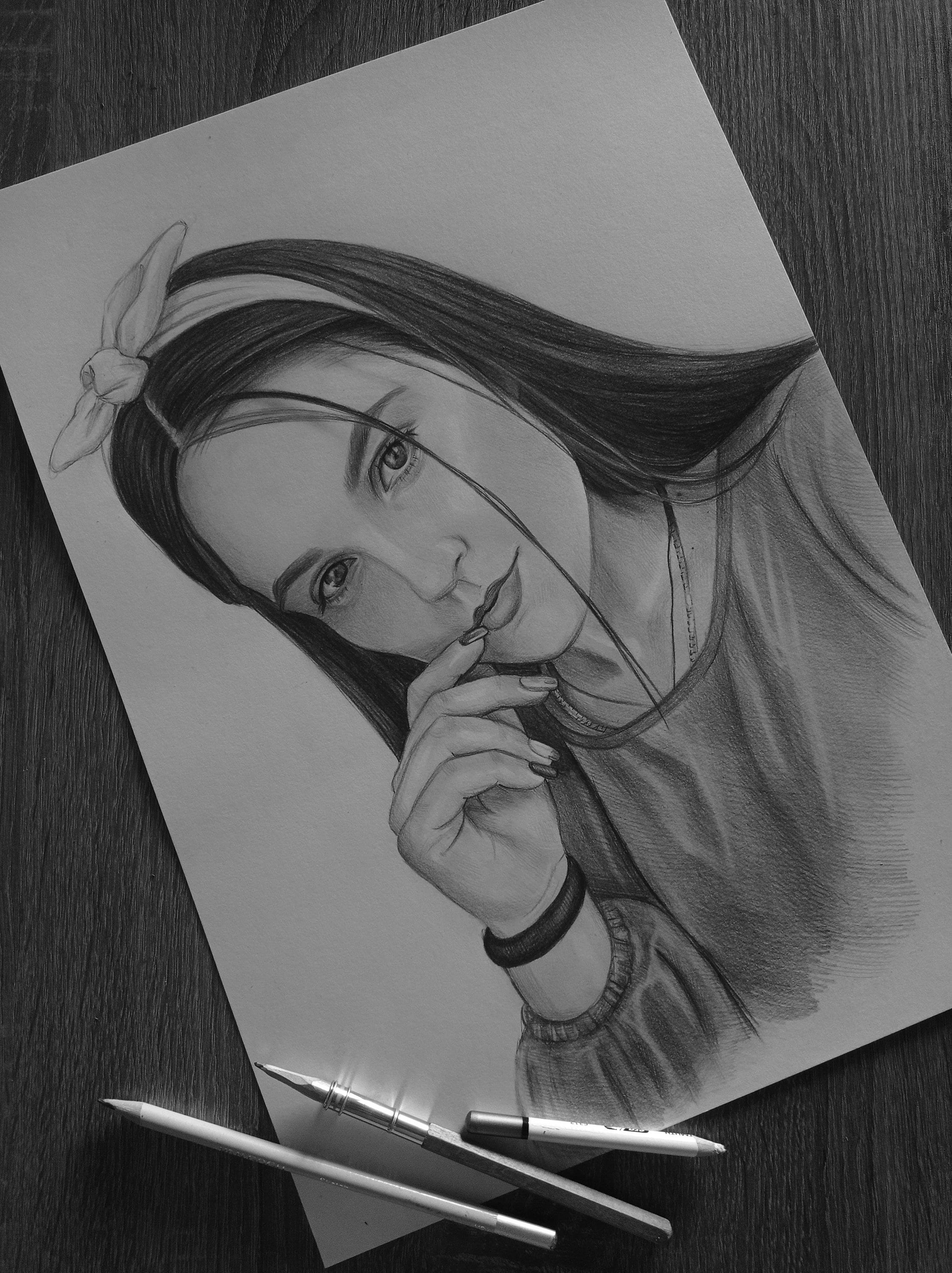 Custom Graphite Pencil Drawing From Photo, Personalized Hand Drawn ...